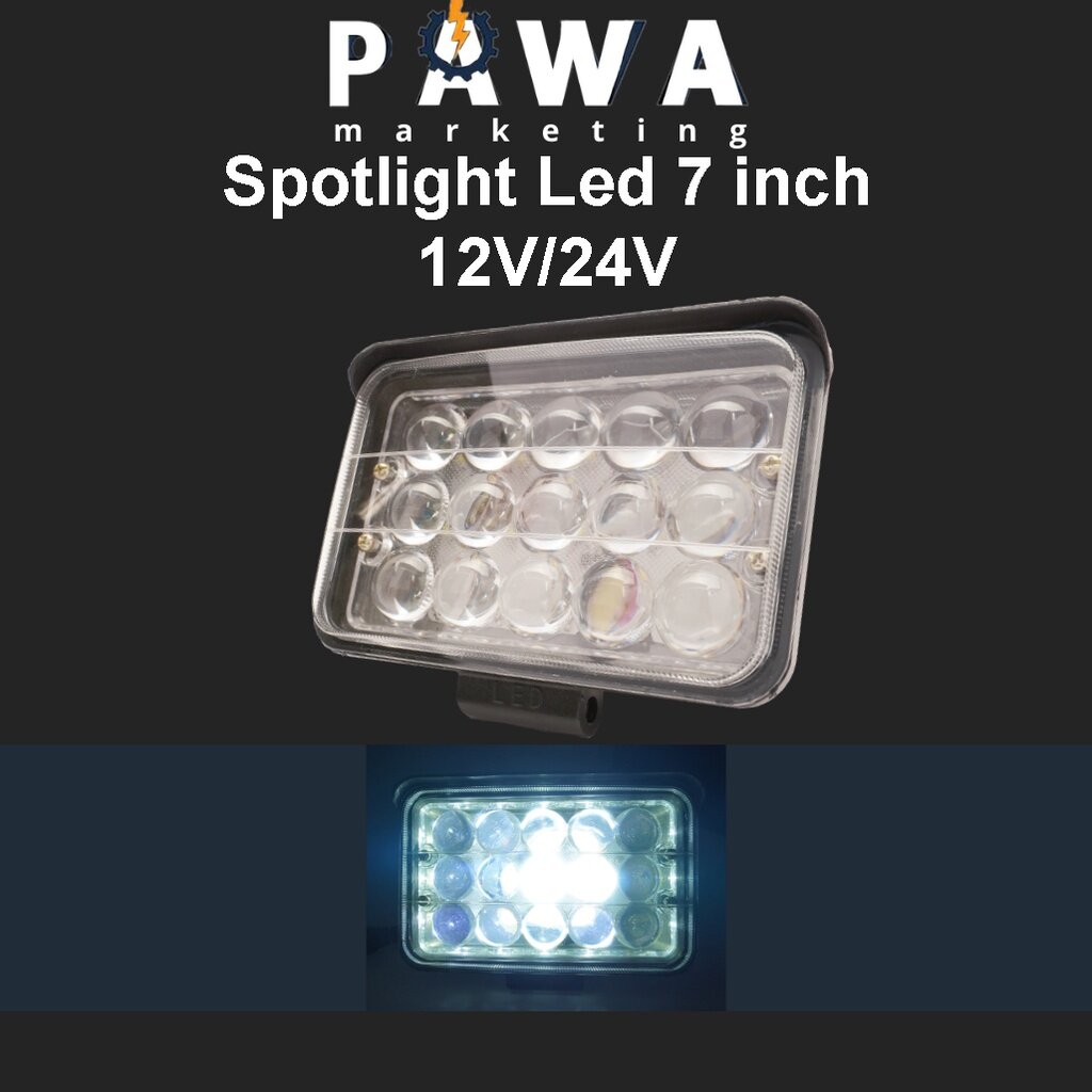 Pawa Votec Led White Spotlight Lamp Round Square Rectangle Vehicle Car Lorry Truck Kereta Lori ...