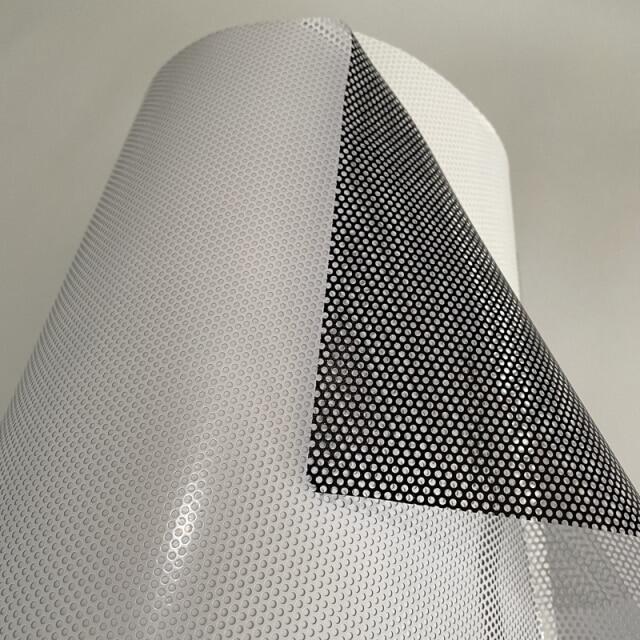 One-Way Perforated Black White Vinyl Privacy Window Film ม้วนห่อแก้วกาว ...
