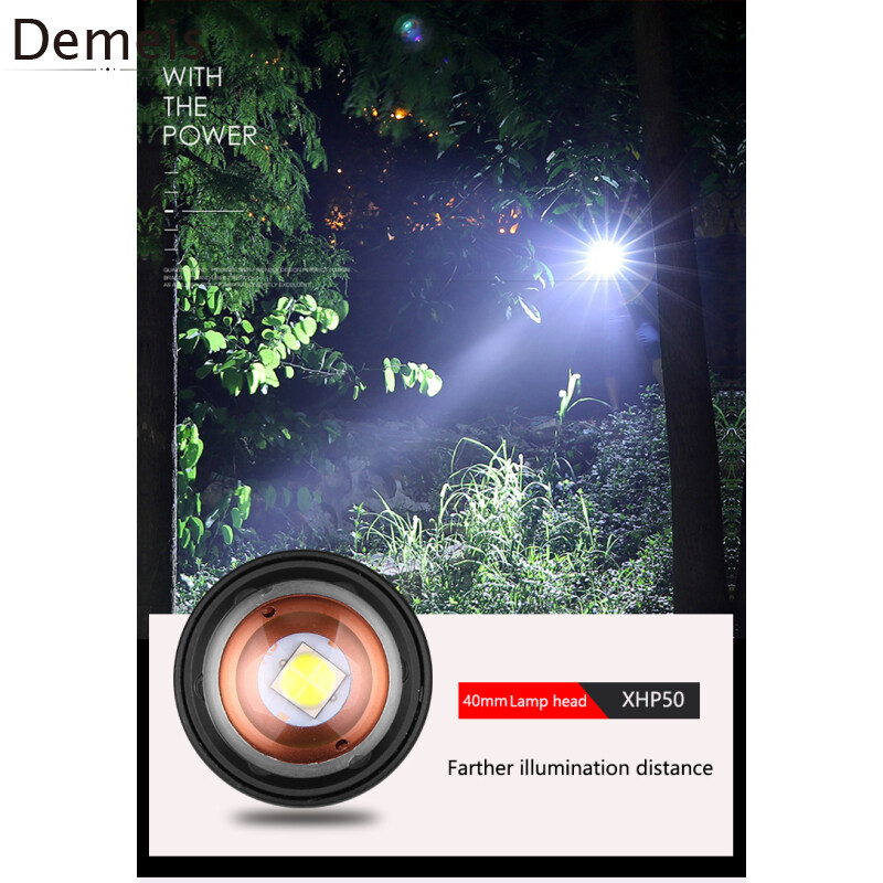 【ขาย】 LED XHP 50 USB ชาร์จ Bright Camping กลางแจ้งไฟฉายเดินป่า - DeMeis ...