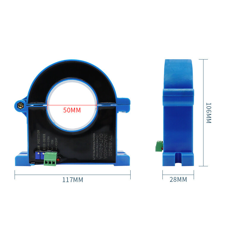 24VDC Split Core Transmitter Hall Current Transducer With 4-20mA Din ...