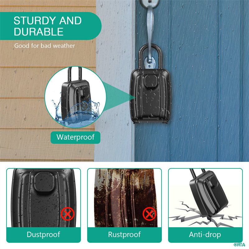 ORIA Security Key Lock Box Push Button Large Capacity Key Storage Box ...