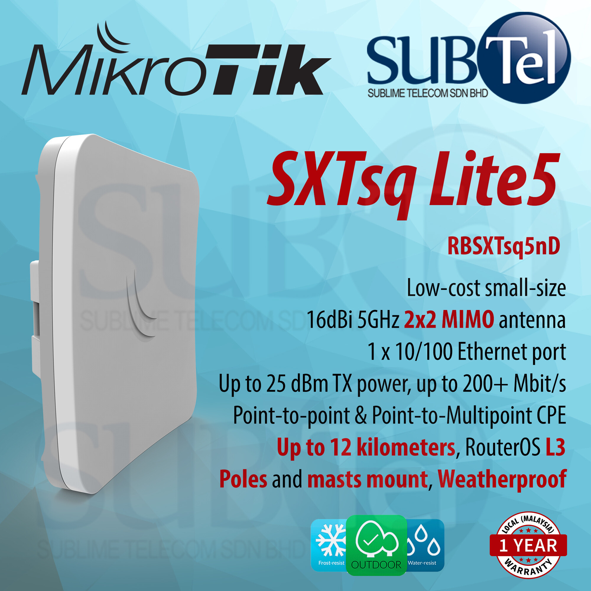 Mikrotik RBSXTsq5nD SXTsq Lite5 5GHz Outdoor WiFi AP Access Point PTP ...