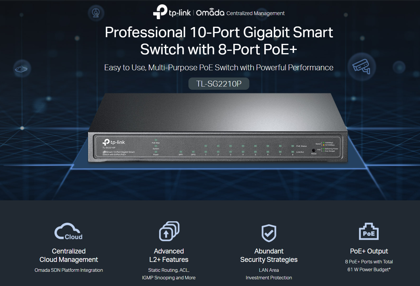 TP-Link Omada Smart Managed PoE Switch 4/ 8/ 16/ 24 Ports | Lazada