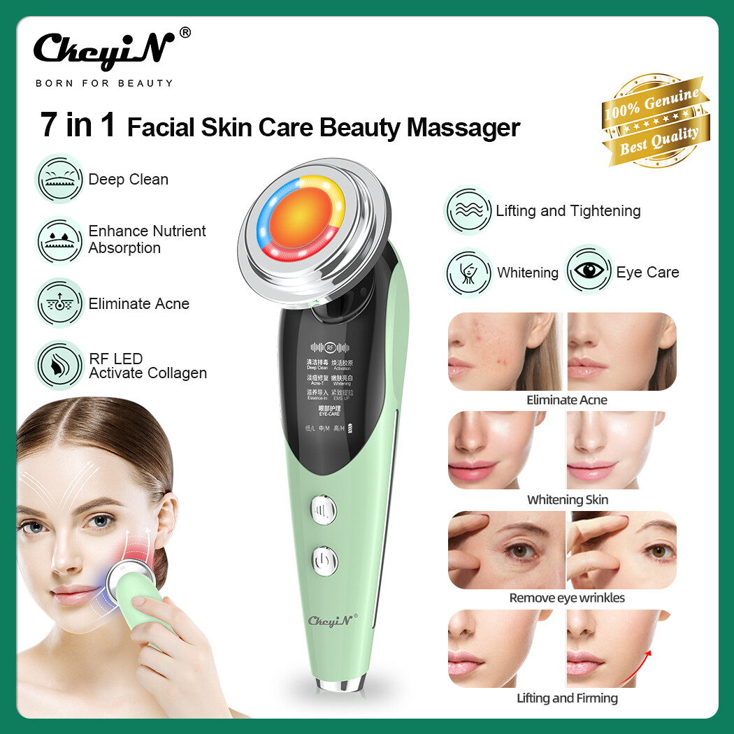 【PH Ready Stock】CkeyiN 7In1 EMS Facial Beauty Massager Warm and LED ...