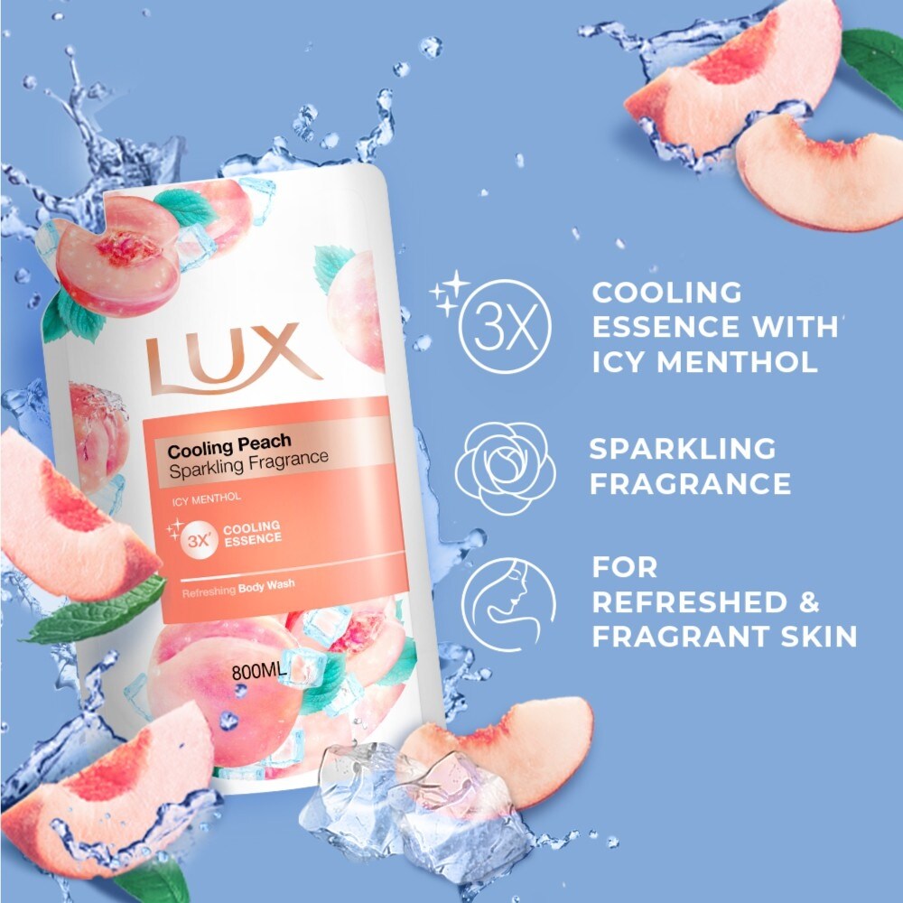  Lux Shower Gel Refill Cooling Peach 800ml Lazada