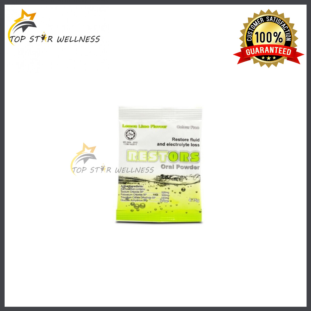 RESTORS ORAL POWDER 4.15G (Lemon Flavour) ORS ORAL REHYDRATION SALT ...