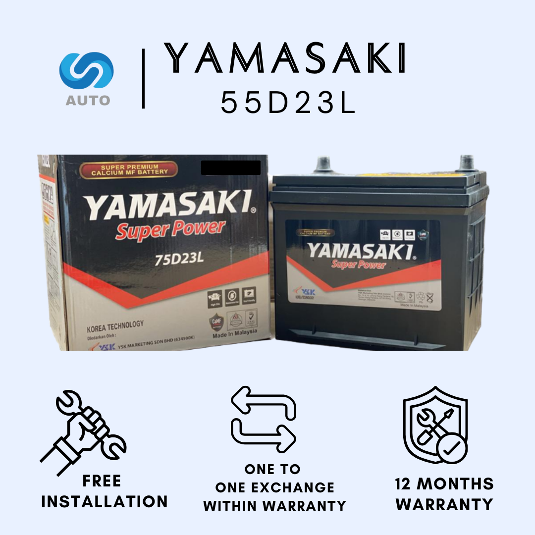YAMASAKI MF 55D23L (75D23L) CAR BATTERY | Lazada