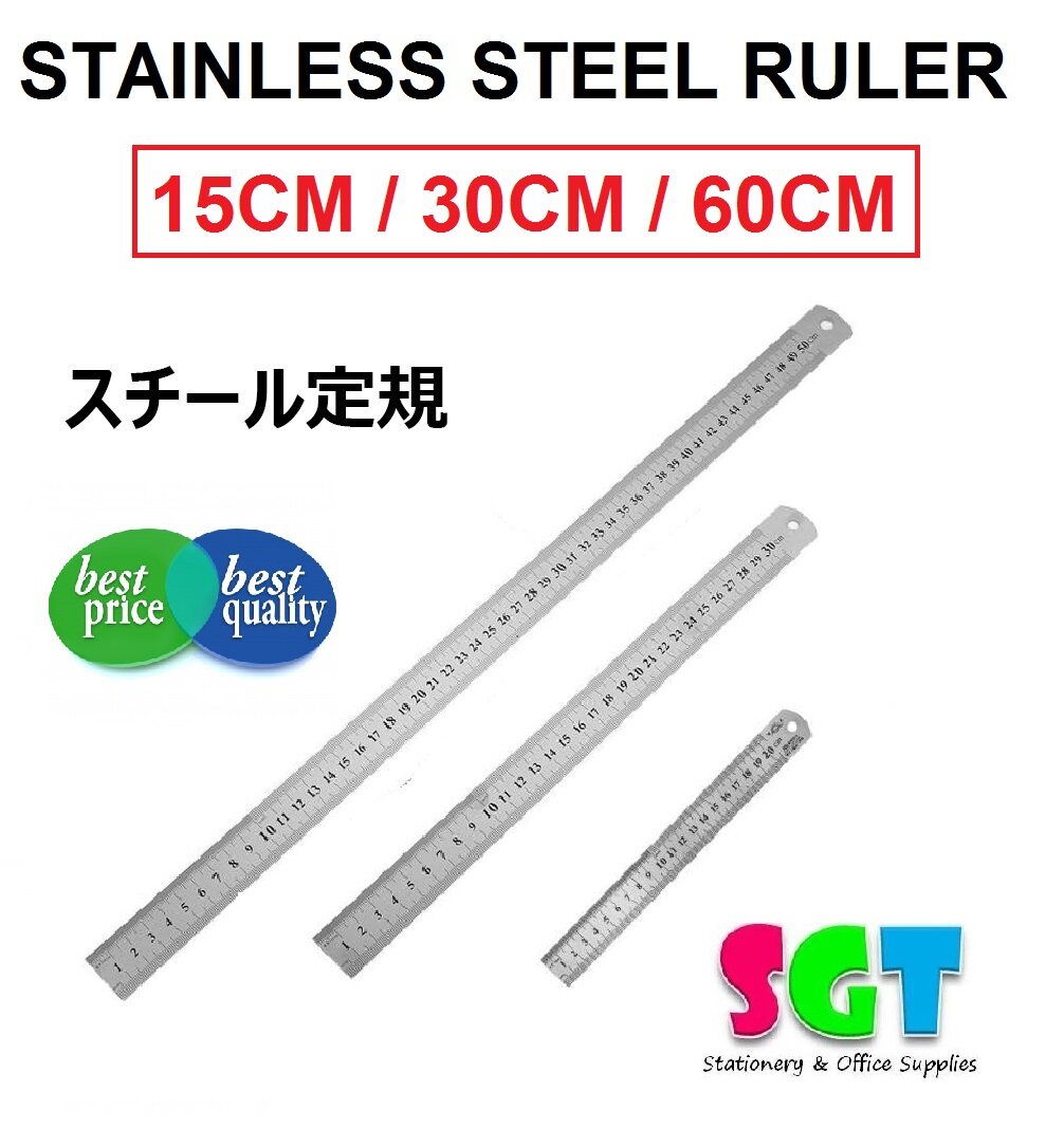 Stainless Steel Ruler ( 15cm / 30cm / 60cm ) | Lazada