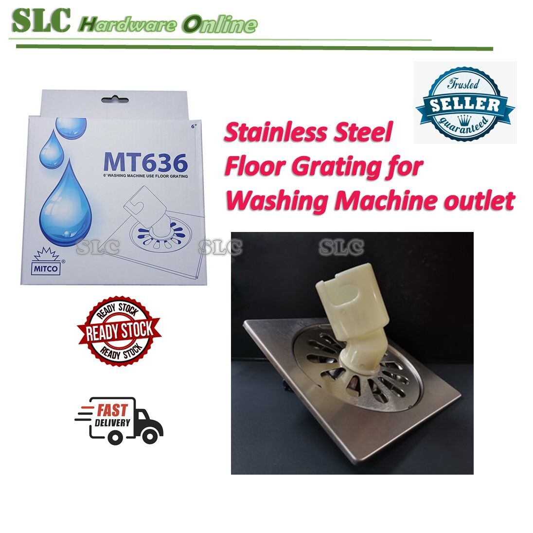 MITCO 6 inch MT636 Stainless Steel Floor Grating Trap with Washing ...