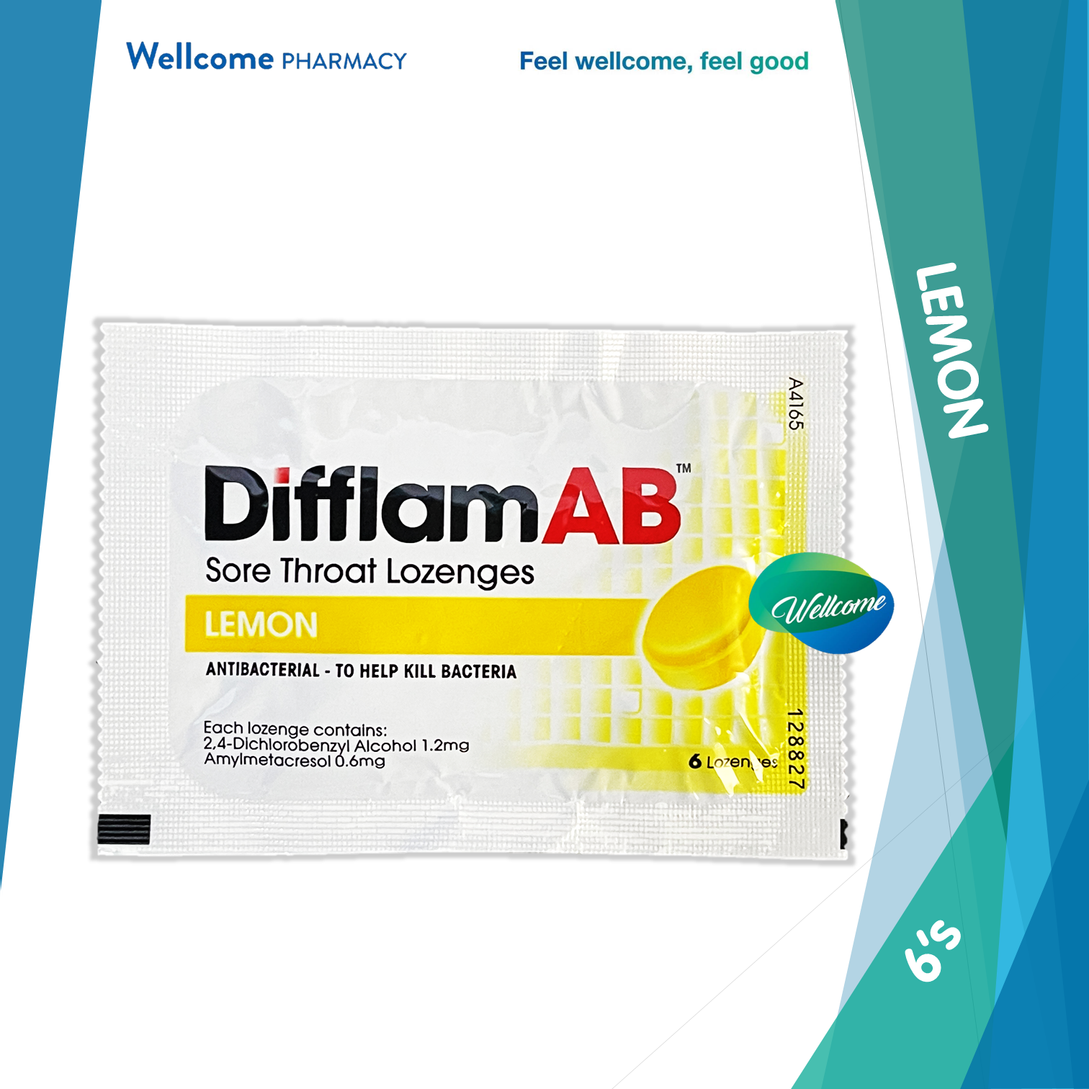 Difflam AB Anti-Bacterial Sore Throat Lozenges - Lemon Flavour - 6's ...