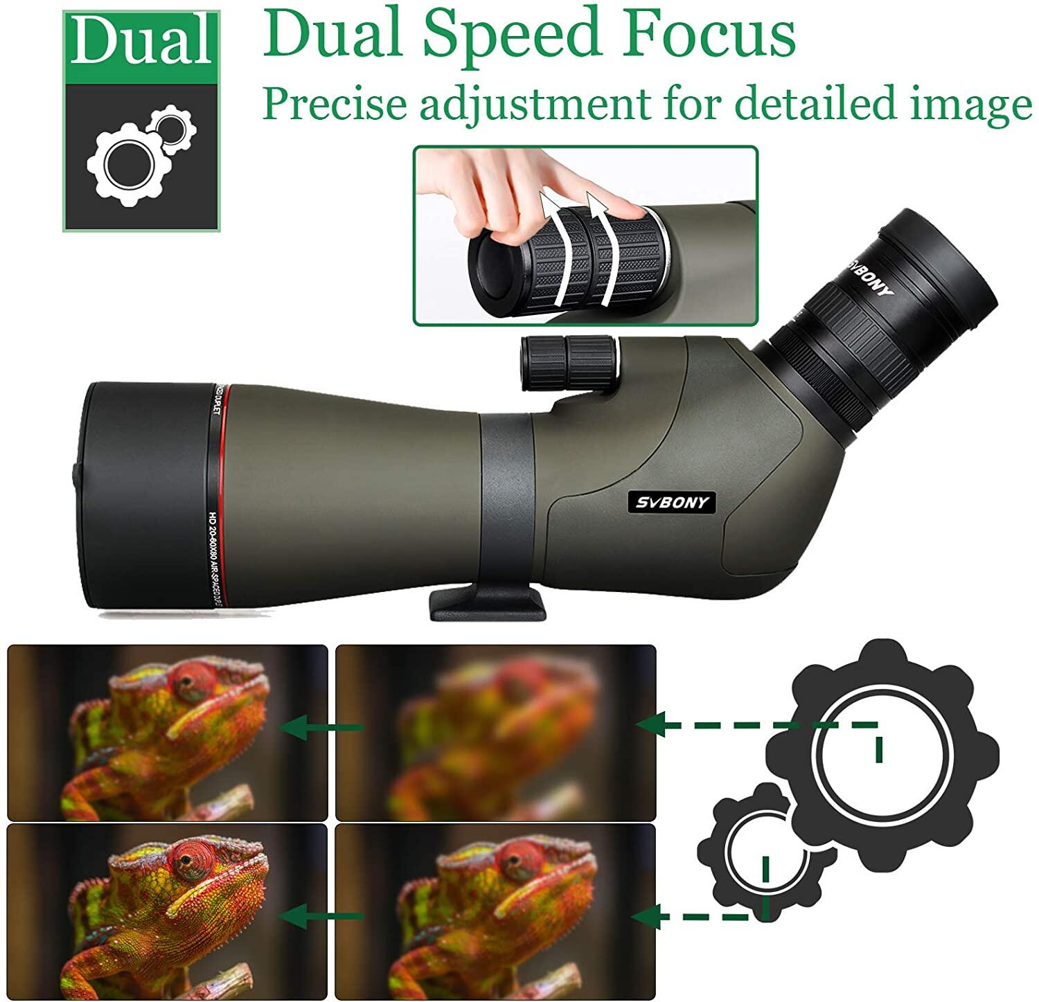 Svbony SV13ขอบเขตการจำ20-60x80 High Powerขอบเขตการจำแบบหลายชั้นแบบกันน้ำหมอกฟรีขอบเขตการจำด้วยขา ...