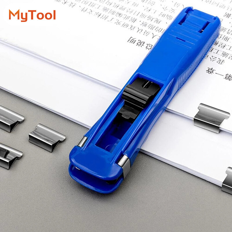 MyTool Clip Push Stapler Fixed Clips Stapler Binding Clip Reusable ...