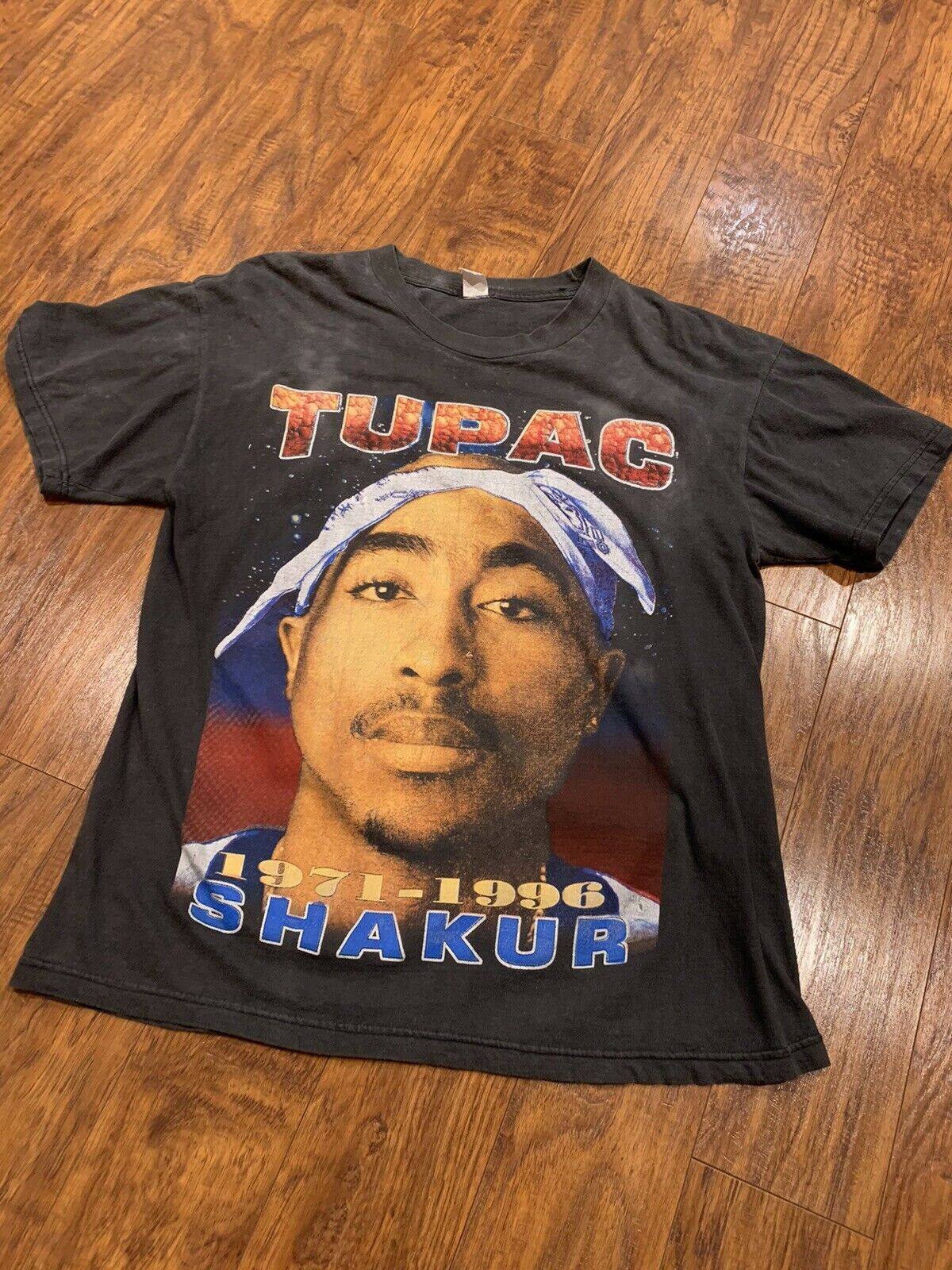 2pac tupac 1971 1996 แร็พ TEE เถื่อนเสื้อยืดวินเทจ 90 วินาทีแร็พ L ขนาดใหญ่ ...