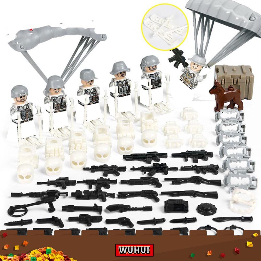 WUHUI 6PCS SWAT Military Army WW2 Minifigures Toy Building Kit Building ...