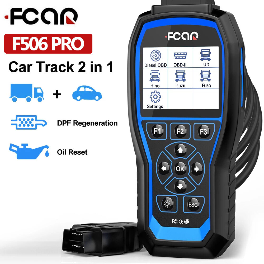 【COD】Fcar F506 2in1 OBD2 Scanner เครื่องสแกนเนอร์24V Heavy Duty ดีเซล ...
