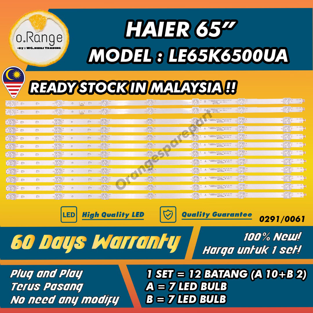 (NEW 1 SET) LE65K6500UA HAIER 65" LED TV BACKLIGHT(LAMPU TV) HAIER 65 ...