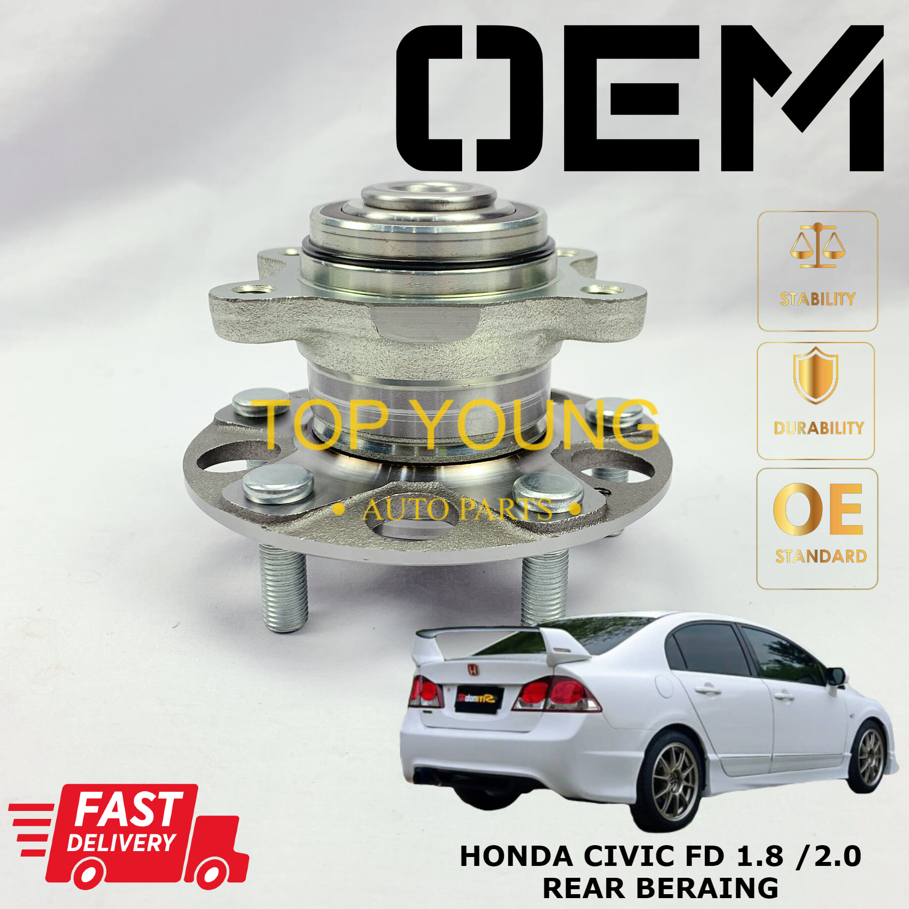 HONDA CIVIC FD 1.8 / 2.0 SNA (2006~2012) - OEM REAR WHEEL BEARING HUB ...