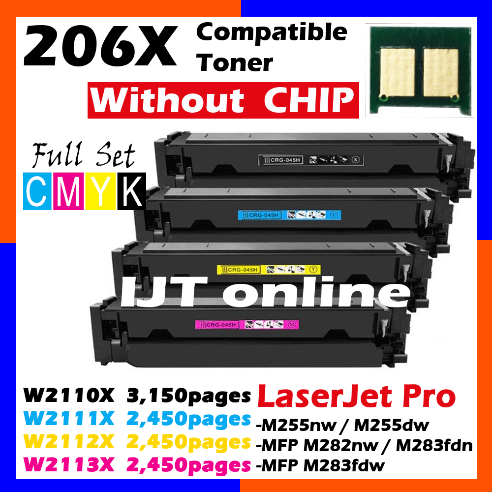 FULL SET HIGH YIELD Compatible Colour Laser Toner 206X W2110X Black ...