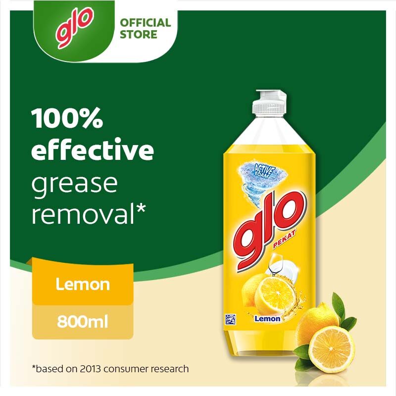 Glo Active Foam Lemon Dishwashing Liquid 800ml | Lazada