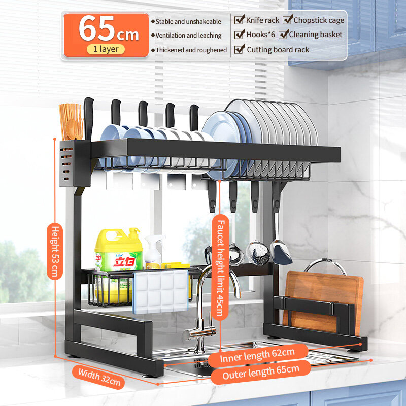 Kitchen Racks Full Set Stainless Steel Dish Rack Rak Pinggan Rak Dapur ...