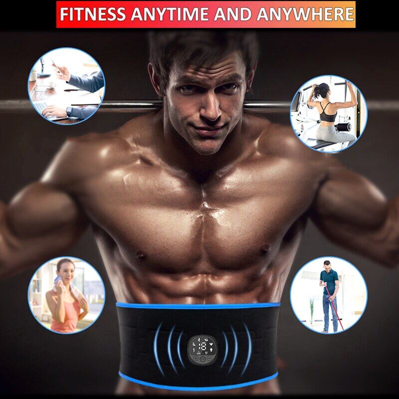 EMS Muscle Stimulation Belt Electric Abdominal Trainer Exerciser Toning ...