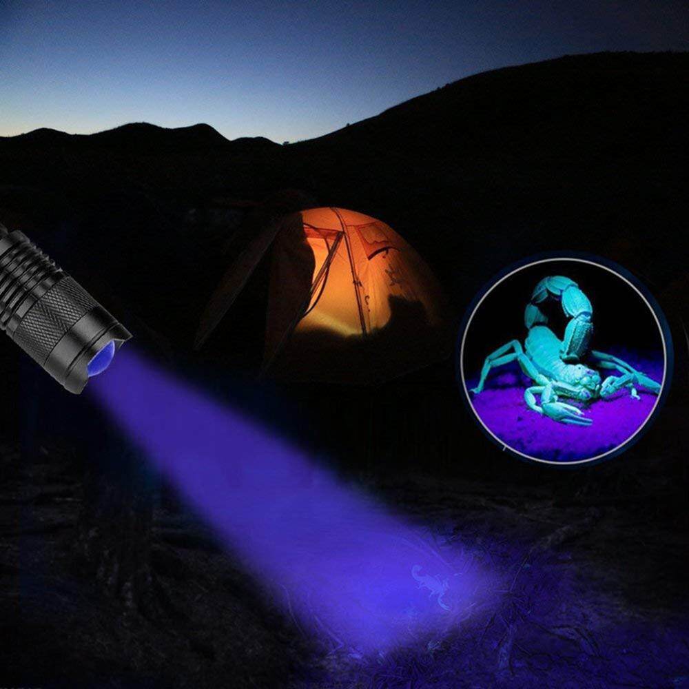 Portable UV Flashlight Ultraviolet LED Light Zoom Mini Torch Light ...