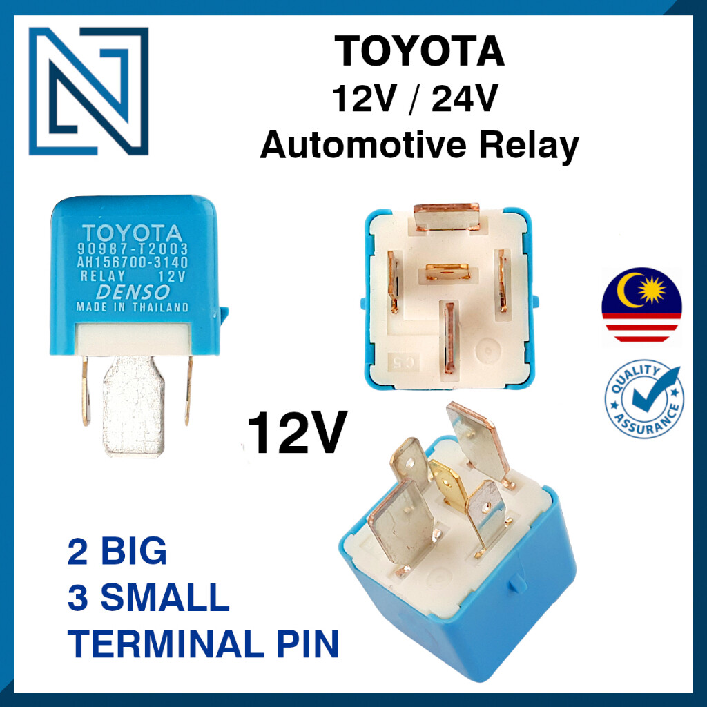 (1 PC) TOYOTA 12V / 24V 2B3S 5 PIN HEAD LAMP RELAY - 2 Big 3 Small PIN ...
