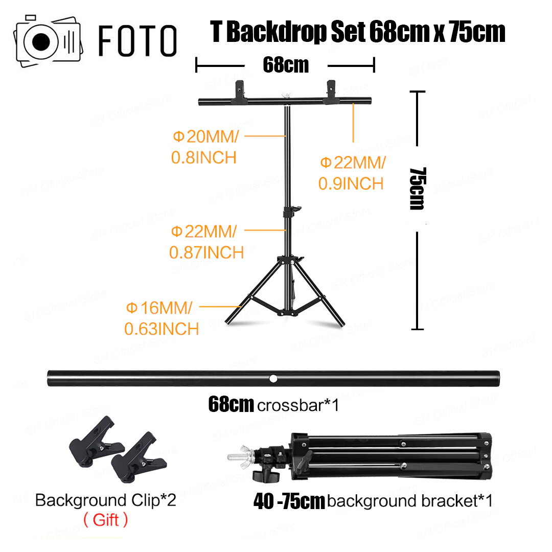 Photo Studio Kit Set Backdrop Stand 2 Backdrop Clip T Frame Backdrop ...