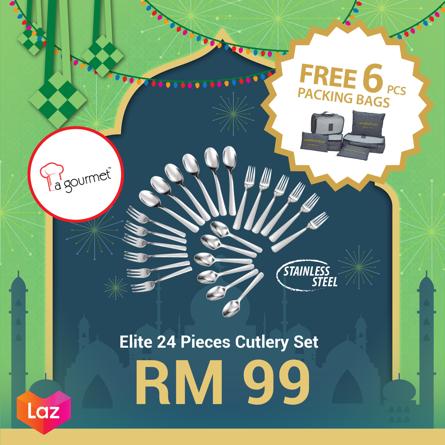 La Gourmet Elite 24 Pieces Cutlery Set | Lazada