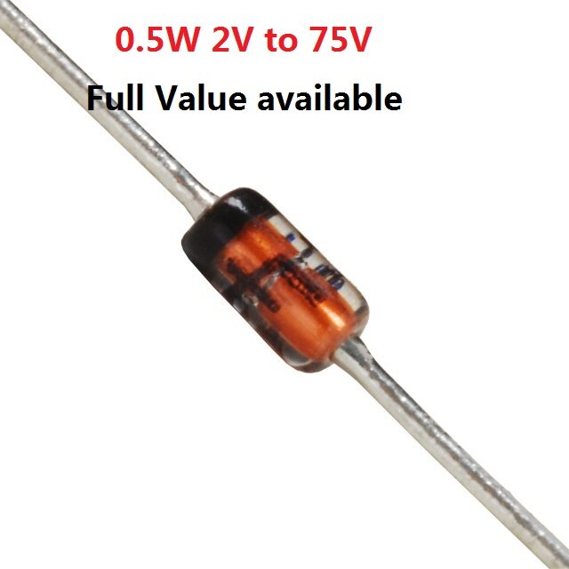 Zener Diode DO-41 3V 3V3 3V6 3V9 4V3 4V7 5V1 5V6 6V2 6V8 7V5 8V2 9V1 10V 11V 12V 13V 15V 1N4733A ...