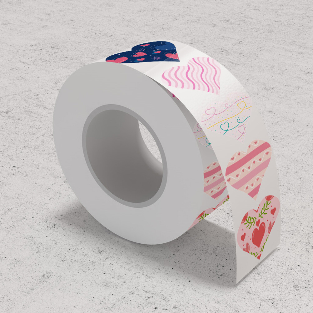 500Pcs/Roll Heart Roll Stickers for Valentine's Day Decorative Stickers ...