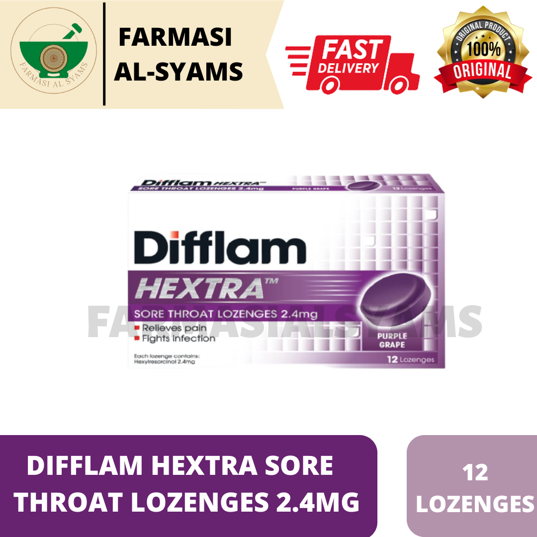 DIFFLAM HEXTRA 2.4MG SORE THROAT LOZENGES 12S | Lazada