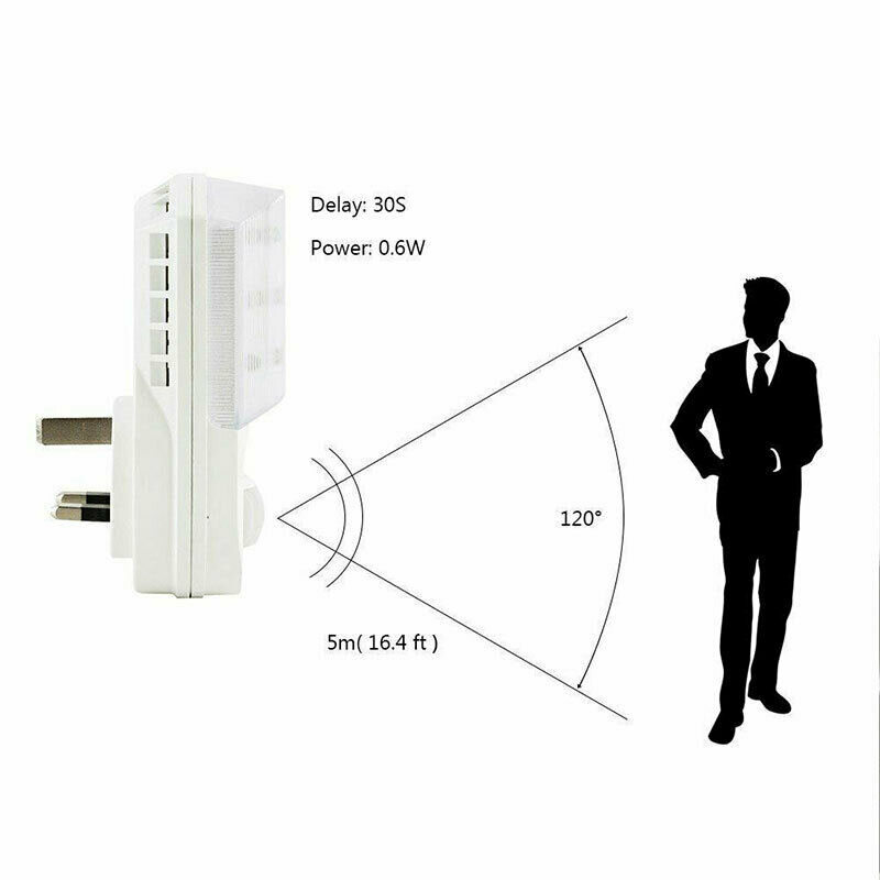 Acxel 1ชิ้น LED PIR เซนเซอร์ตรวจจับการเคลื่อนไหวไฟกลางคืนปลั๊กในร่มผนัง ...