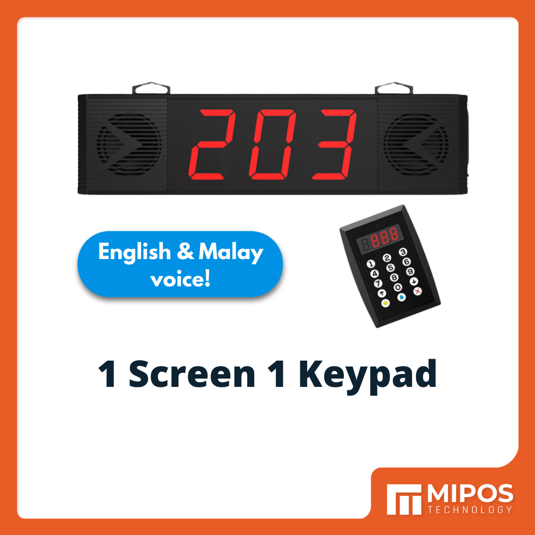 Wireless Queue Calling System | Malay & English Version | 3-Digit QMS Queue System (Wireless LED ...