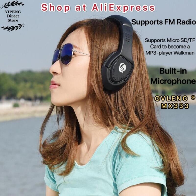 OVLENG MX333 Bluetooth Wireless Stereo Music Headset Foldable with ...