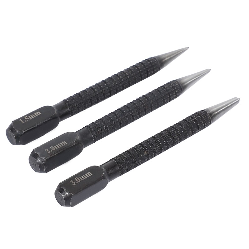 3pcs High-carbon Steel Center Punch Set 10cm Non Slip Center Punch For ...