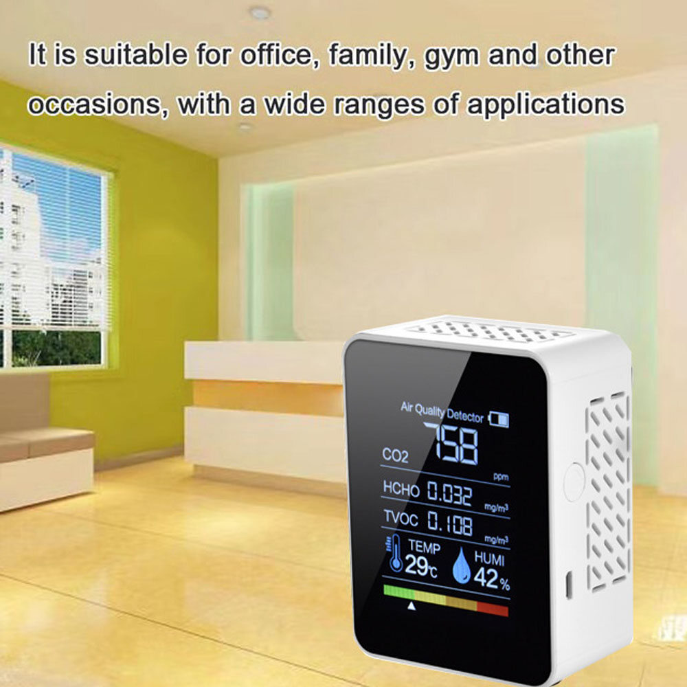 SMART SENSOR Multifunctional 5in1 CO2 Meter Digital Temperature ...