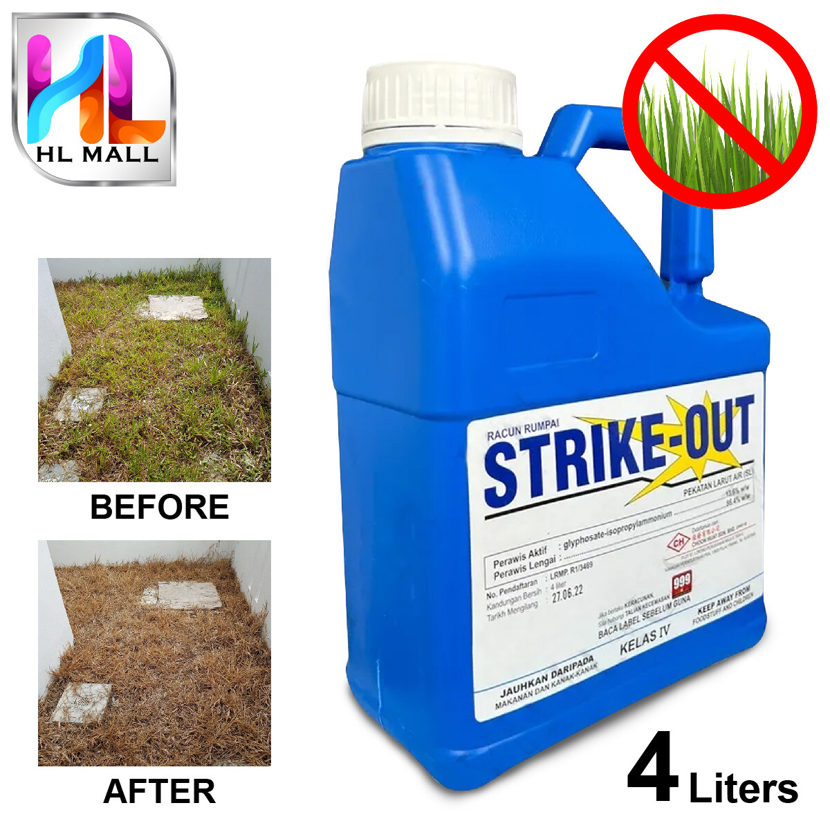 HERBICIDE STRIKE-OUT & ROUNDUP Herbicide/ Racun Rumput / Rumpai ...