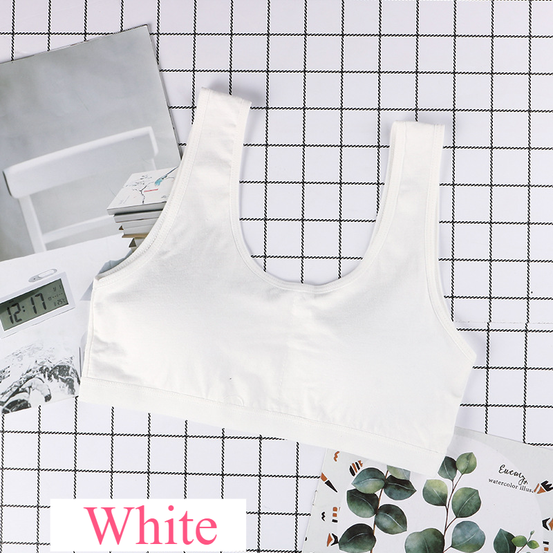 100% Cotton Teenager Bra L / XL Removable Soft Padding Bra Student Bra ...