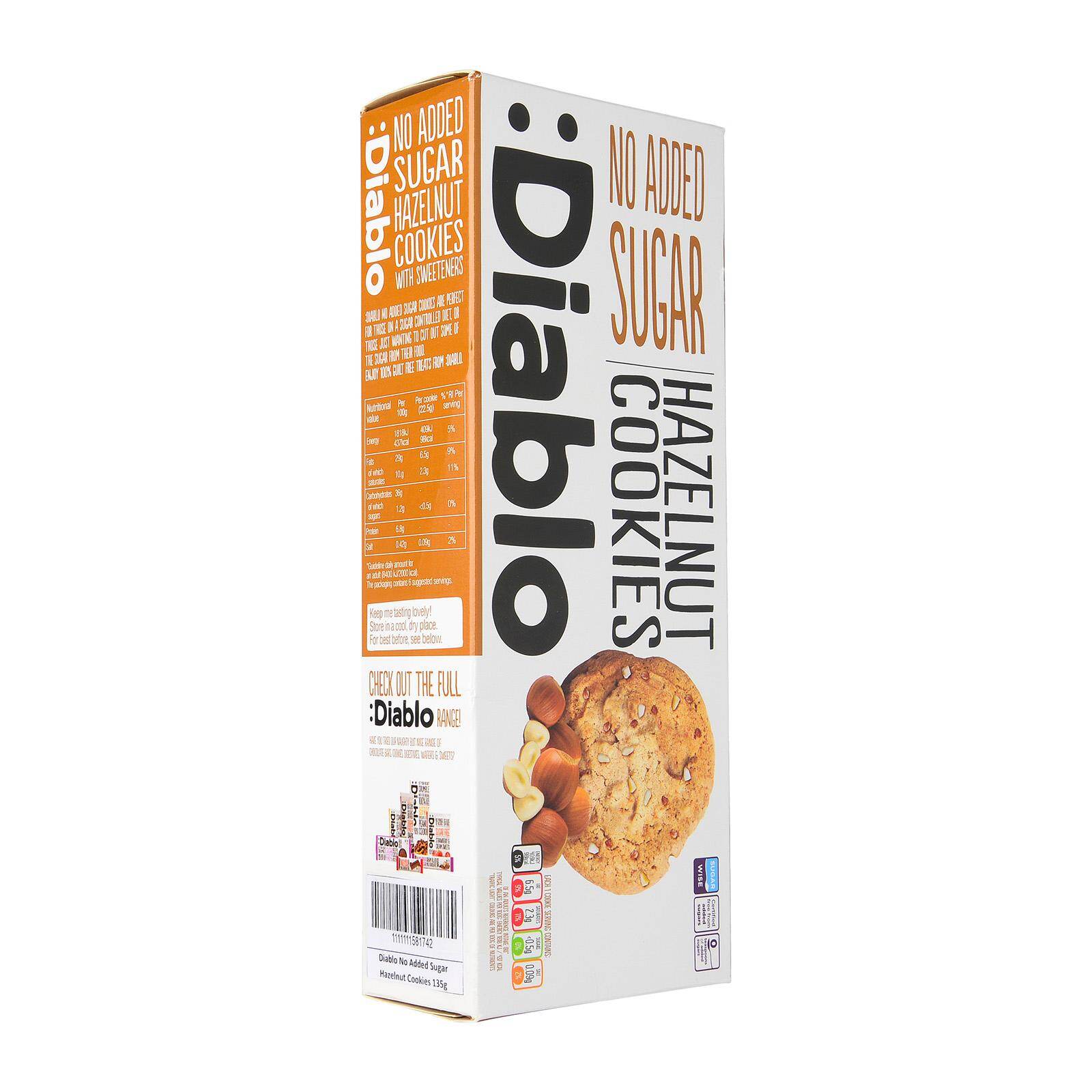 BISCUITS Diablo No Added Sugar Hazelnut Cookies 135g | Lazada