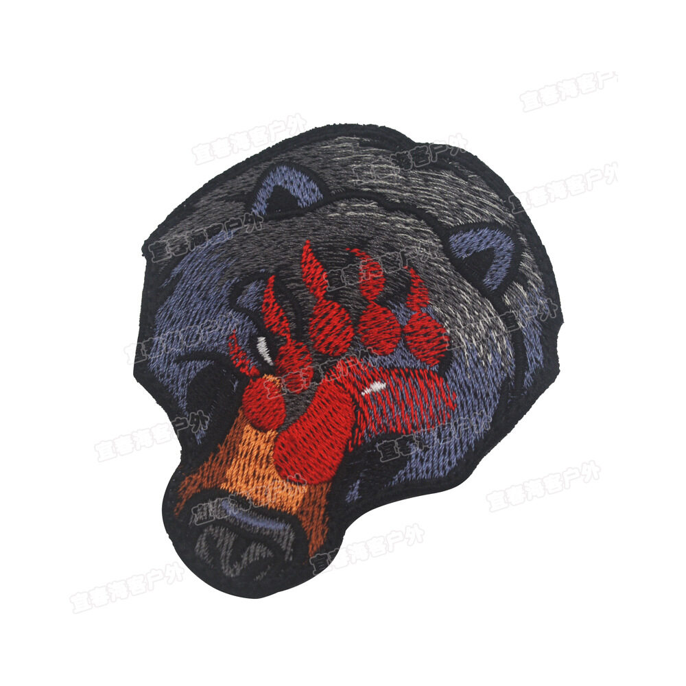 Boutique clothing DIY Animal Embroidery Velcros Patches Tiger Bear Wolf ...