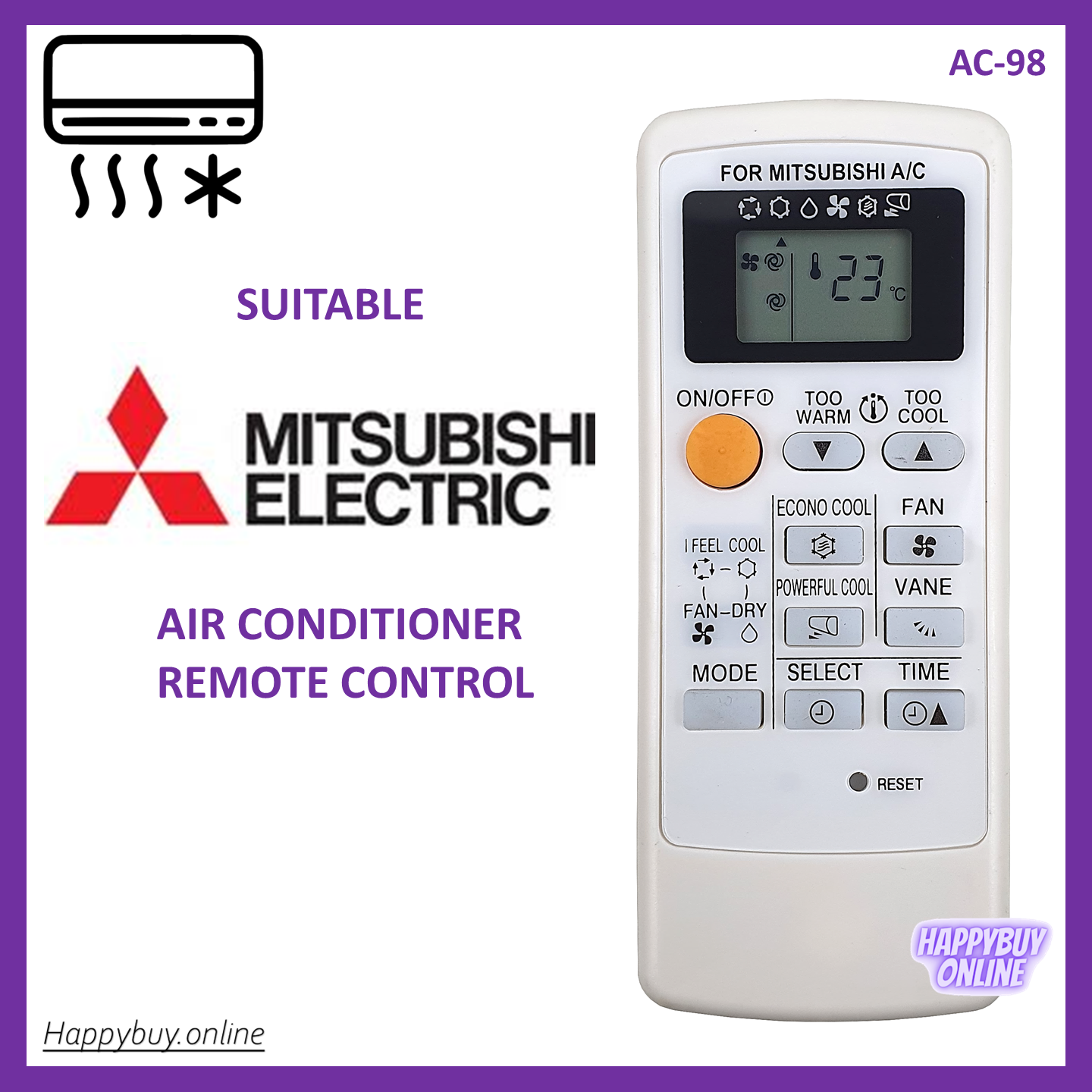 Mitsubishi Electric Aircond Air Conditioner Remote Control Mitsubishi Air cond Remote | Lazada