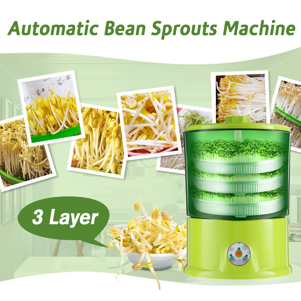 3 Layers 3 Modes Bean Sprouts Machine Upgrade Large Capacity Maker ...
