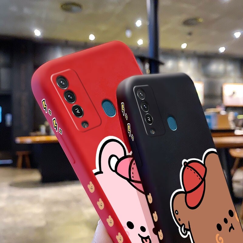 Dienya สำหรับ ITEL Vision 2 Plus ITEL P37 Pro กรณีการ์ตูนน่ารักรักหมีสี ...