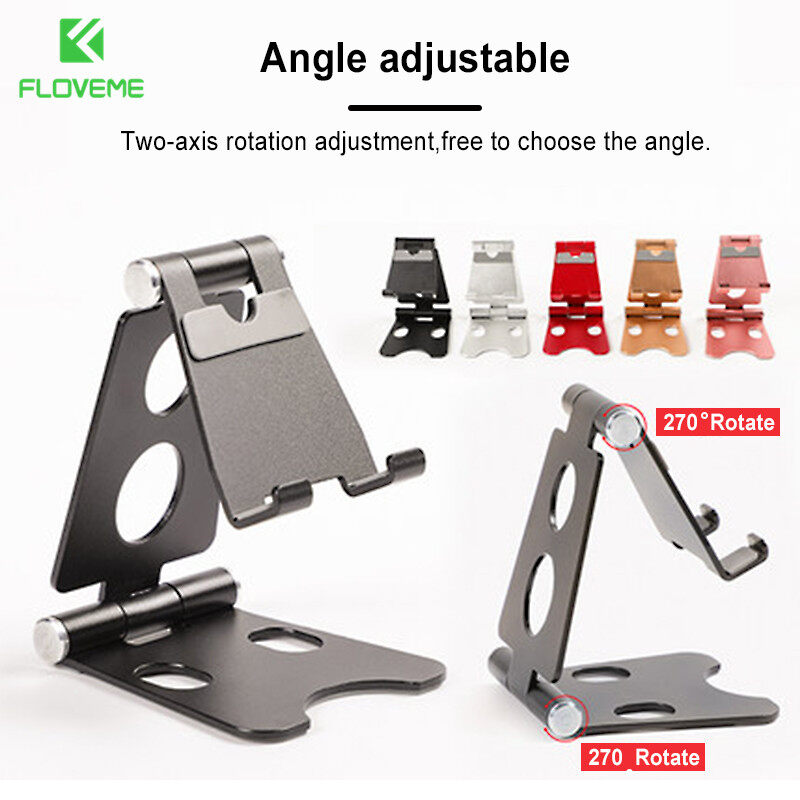 Floveme Aluminum Alloy Phone Holder Desktop Foldable Stand Universal ...