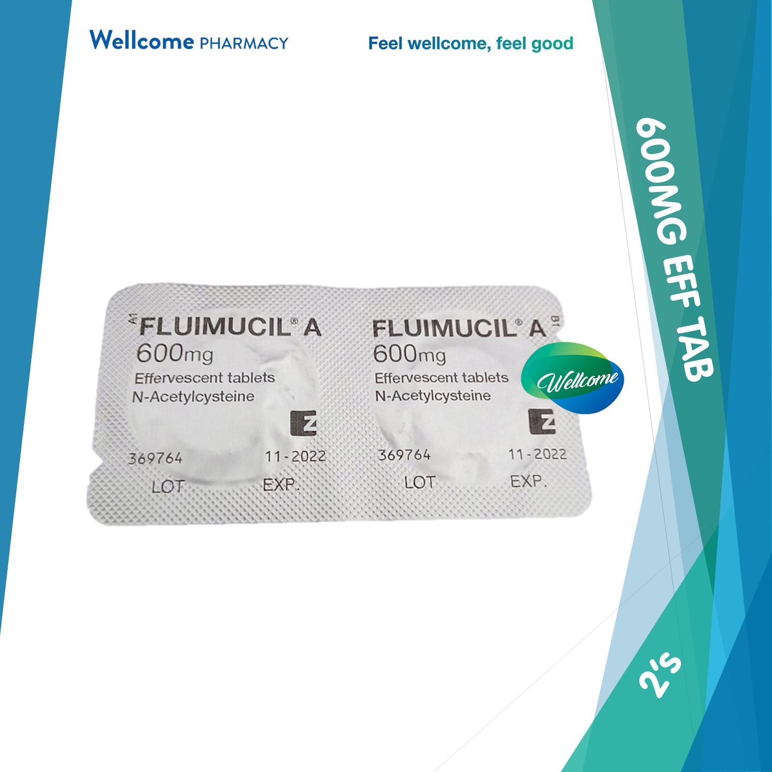 Fluimucil A 600mg Effervescent Tablets with N-Acetylcysteine - 10's ...