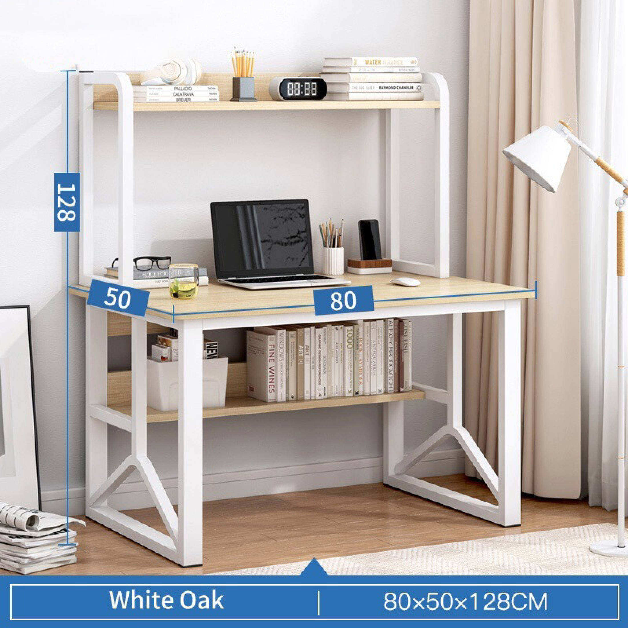 Sofya Computer Table with Book Shelf Meja Belajar Student Study Desk Writing Desk Meja Belajar ...