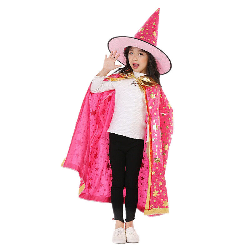 Kids Cloak Cape Wizard Witch Girls Boys Cosplay Costumes Robe Child ...