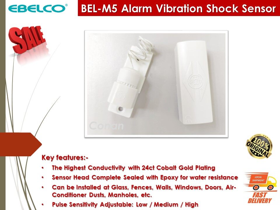 EBELCO BEL-M5 Shock Sensor / Alarm Vibration Sensor / Window Sensor for ...