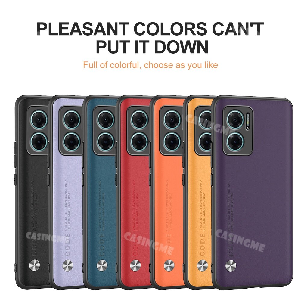 Redmi 10 5G กรณี Plain หนังปกหลังสำหรับ Xiaomi Redmi 10 5G 2022 10C 10A ...